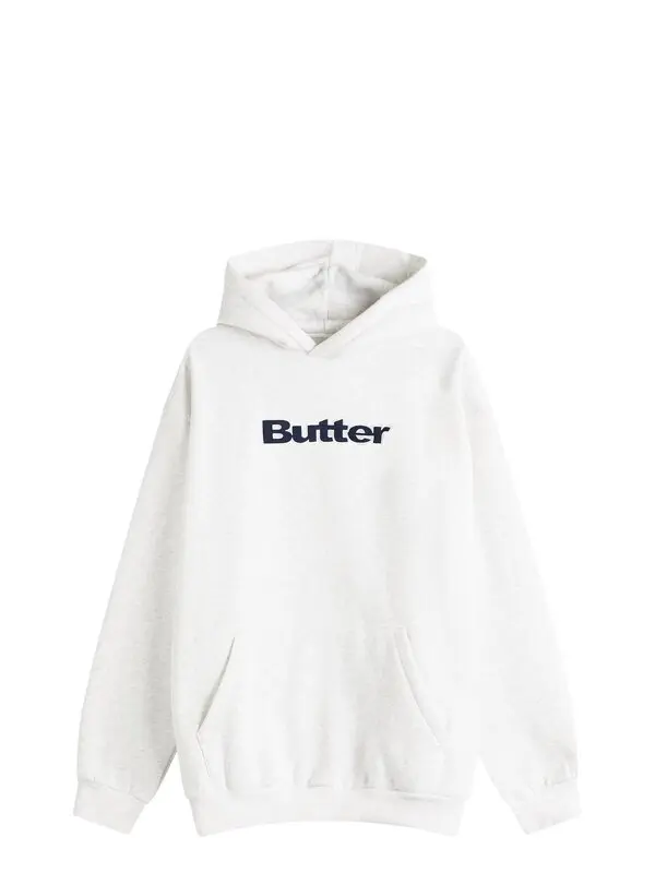 BUTTER GOODS Ripstop Logo Applique Hoodie - Ash
