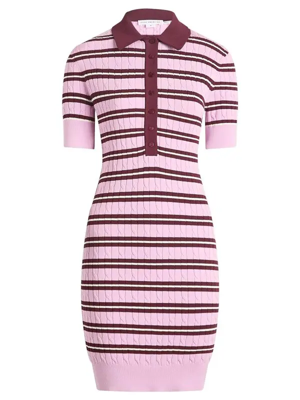 Good American Cable Knit Mini Dress - Collegiate Stripe