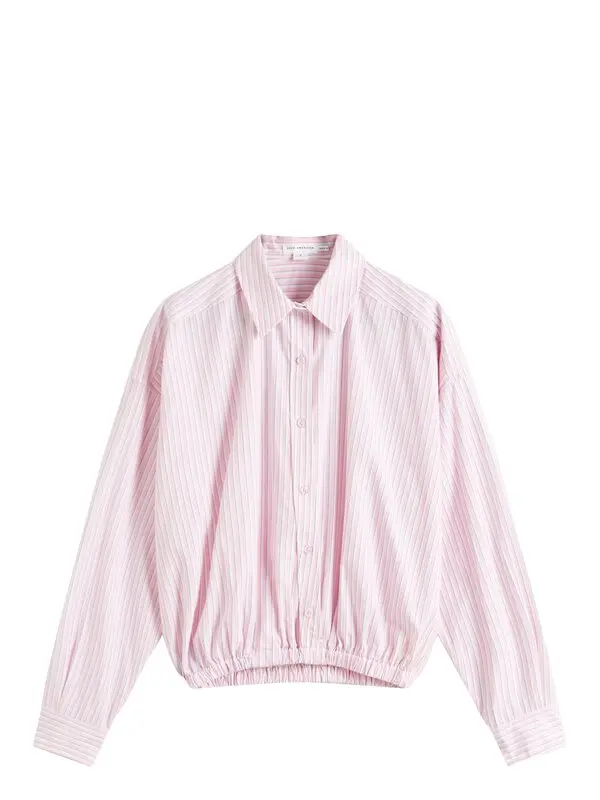 Good American Poplin Bubble Shirt - Candy Stripe