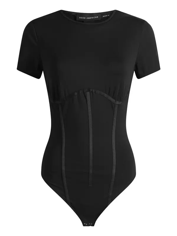 Good American Weightless Scuba Corset Bodysuit - Black