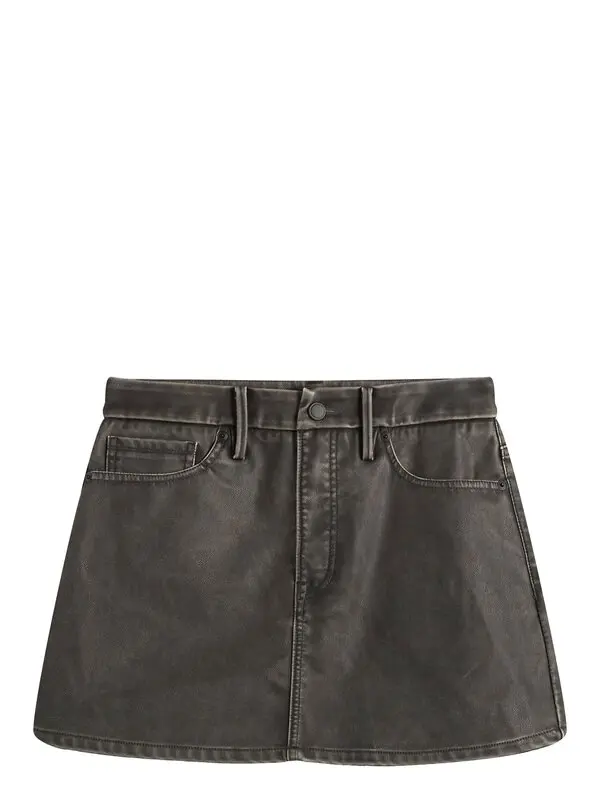 Good American Faux Leather Mini Skirt - Black