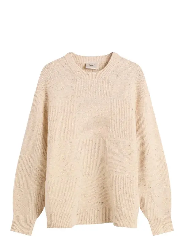 FORET Orbit Jacquard Donegal Jumper - Cloud