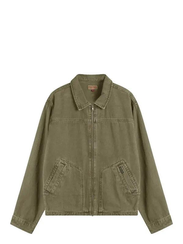 DUBBLEWARE Crop Canvas Twill Jacket - Olive