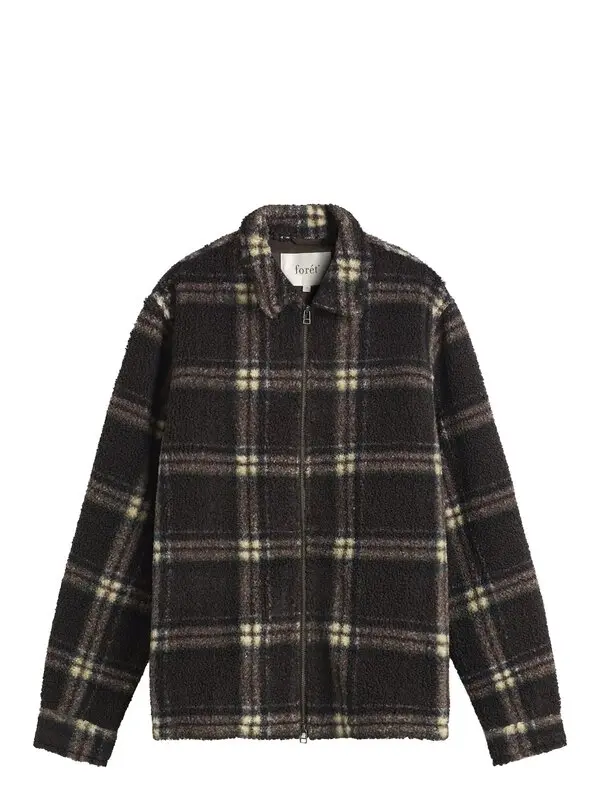 FORET Cabin Fleece Jacket - Brown/check