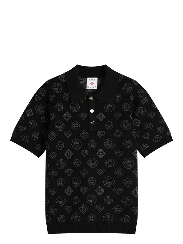 Casablanca City Jacquard Polo - Black