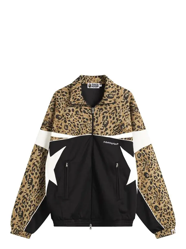 A BATHING APE Wild Leopard Print Track Jacket - Black