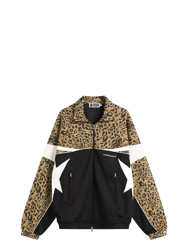 A BATHING APE Wild Leopard Print Track Jacket - Black