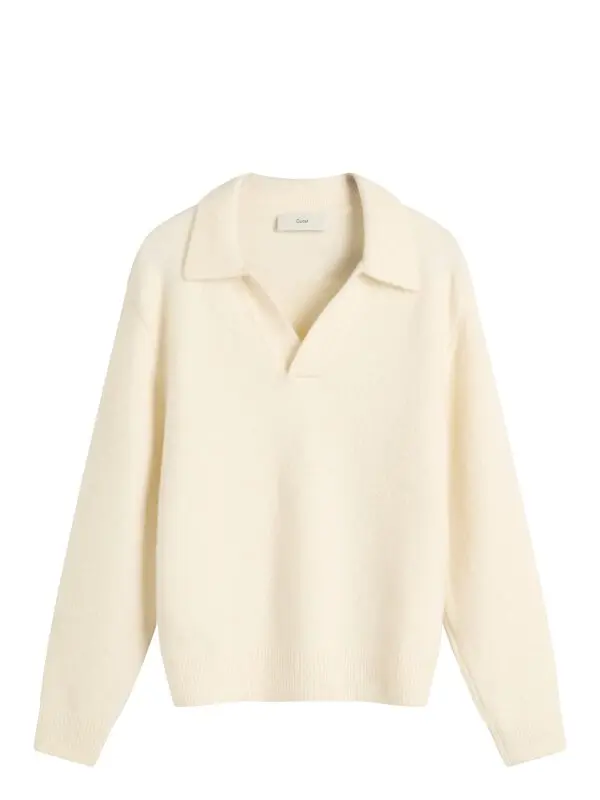 DUNST Open Collar Knit Jumper - Ivory