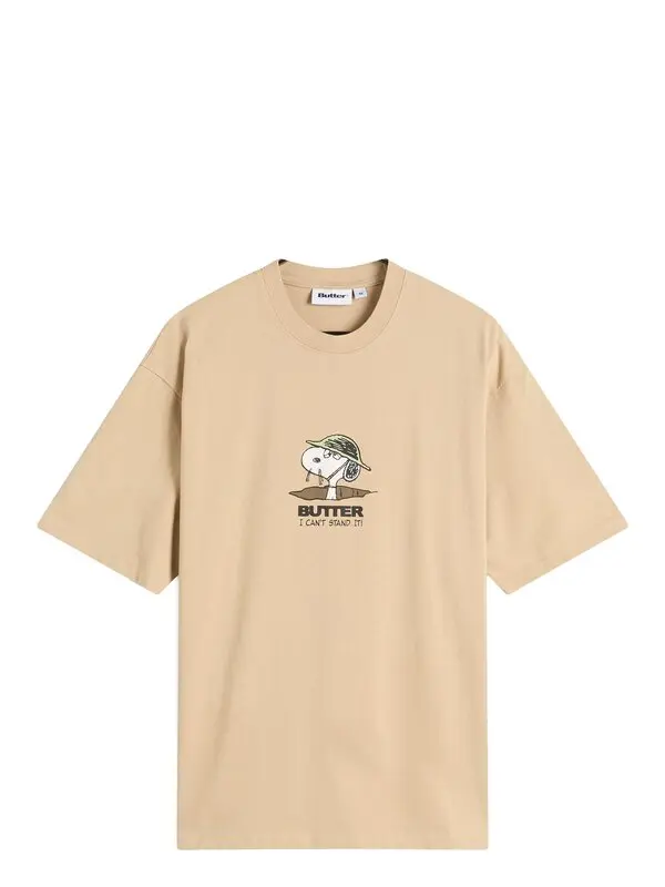 BUTTER GOODS X Peanuts Can't Stand It T-shirt - Washed Sandstone
