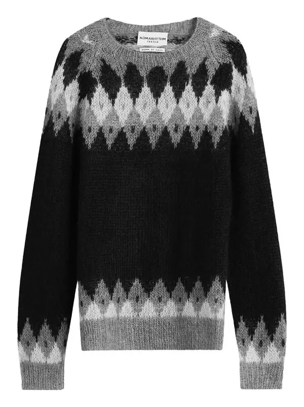 NOMARHYTHM TEXTILE Hand Knit Snowflake Sweater - Black