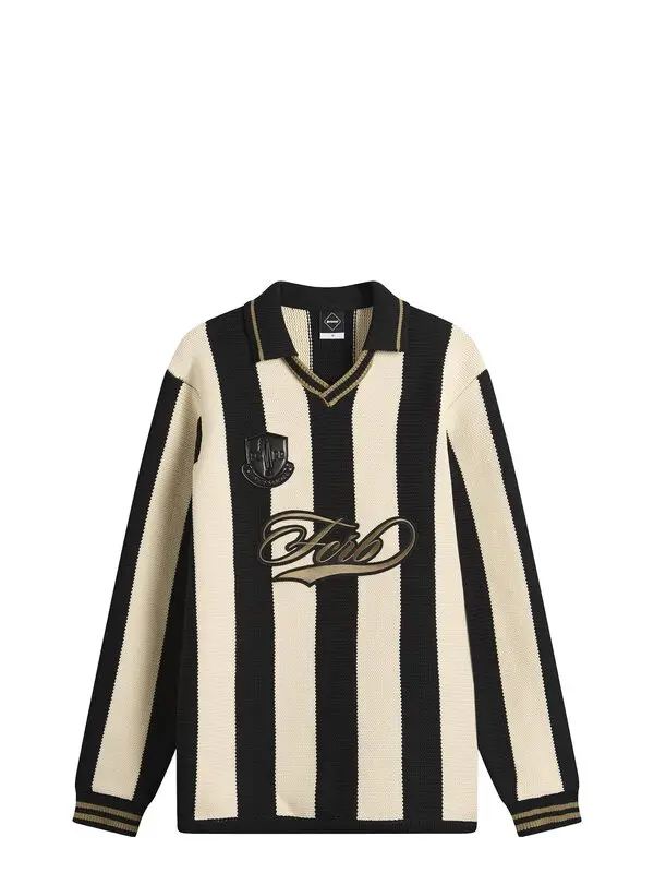 F.C. REAL BRISTOL Stripe Knit Football Shirt - Black