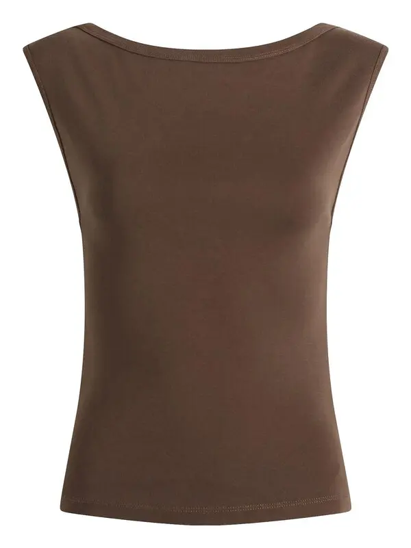 ST. AGNI Organic Cotton Ballerina Top - Fudge