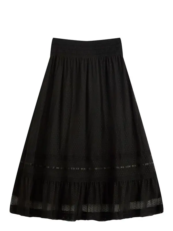 Rixo Tuta Midi Skirt - Black