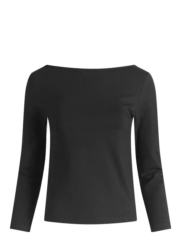 ST. AGNI Soft Jersey Ballerina Top - Jet Black