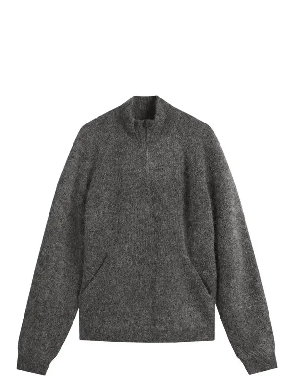 HIKING PATROL Essence Mohair Mixed Knit Top - Dark Grey