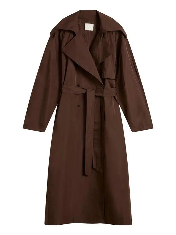 ST. AGNI Paper Taffeta Relaxed Trench Coat - Mocha