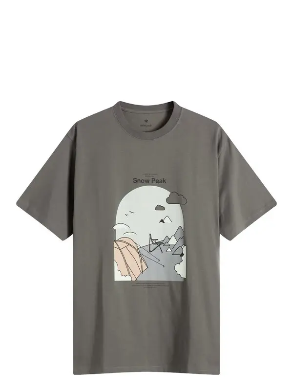 SNOW PEAK Camping Graphic T-shirt - Grey