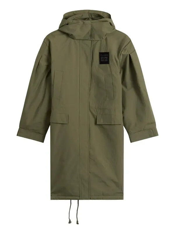 GANNI Ripstop Tri-layer Parka Jacket - Kalamata