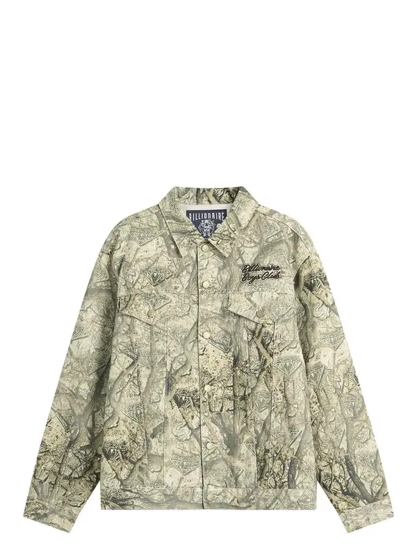 BILLIONAIRE BOYS CLUB Diamonds & Dollars Tree Trucker Jacket - Camo