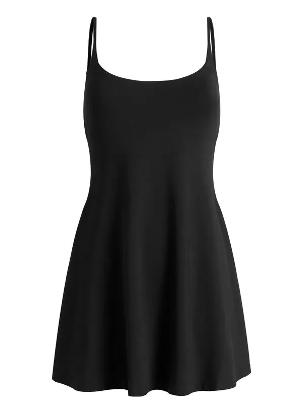 SKIMS Smooth Lounge Strap Mini Dress - Obsidian