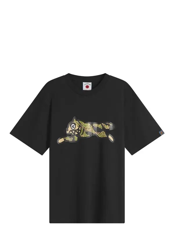 ICECREAM Tiger Stripe Running Dog T-shirt - Black