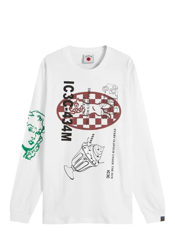 ICECREAM Multi Graphic Long Sleeve T-shirt - White