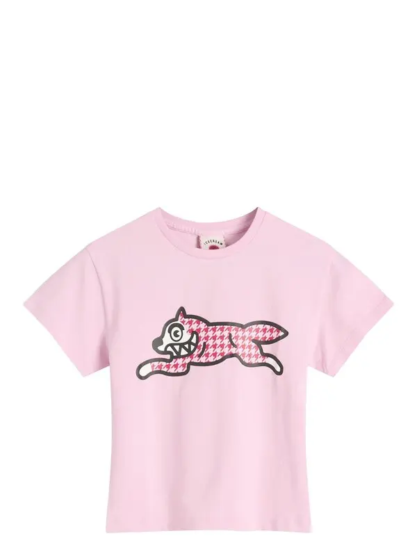 ICECREAM Houndstooth Running Dog Baby T-shirt - Pink