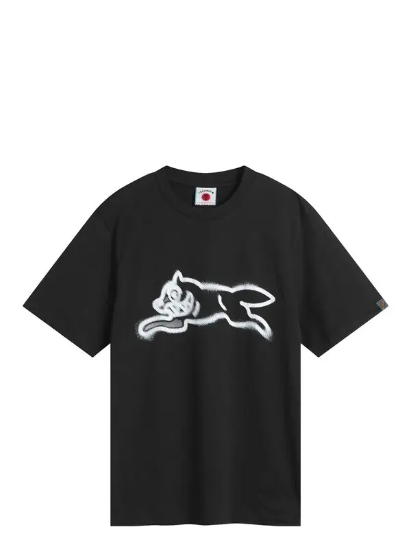 ICECREAM Spray Paint Running Dog T-shirt - Black