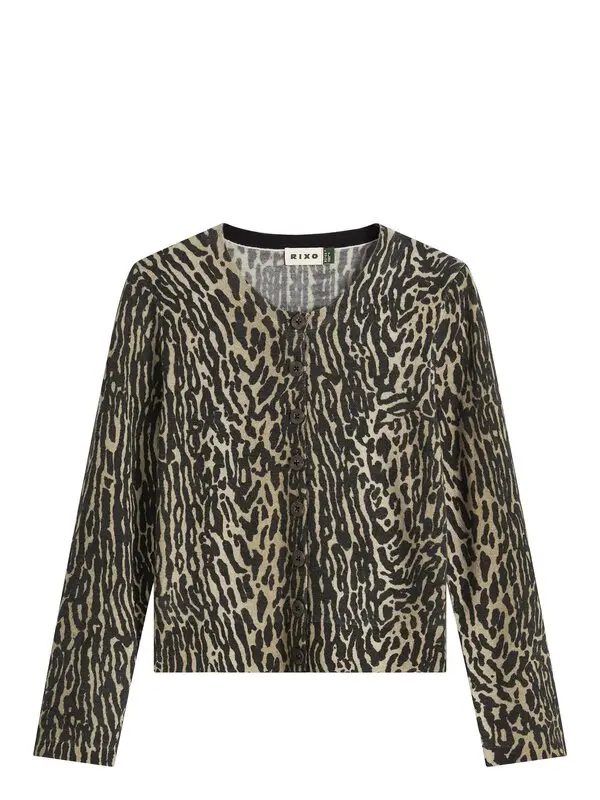 Rixo Peony Leopard Jumper - Brown