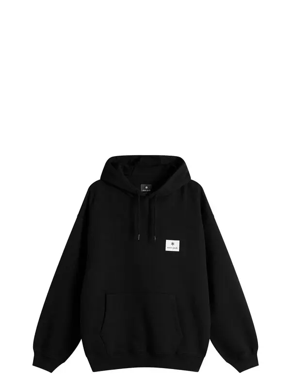 SNOW PEAK Square Logo Fleece Hoodie - Black