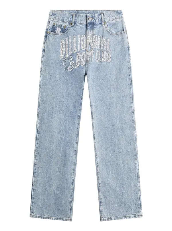 BILLIONAIRE BOYS CLUB Arch Logo Denim Jeans - Light Wash Blue
