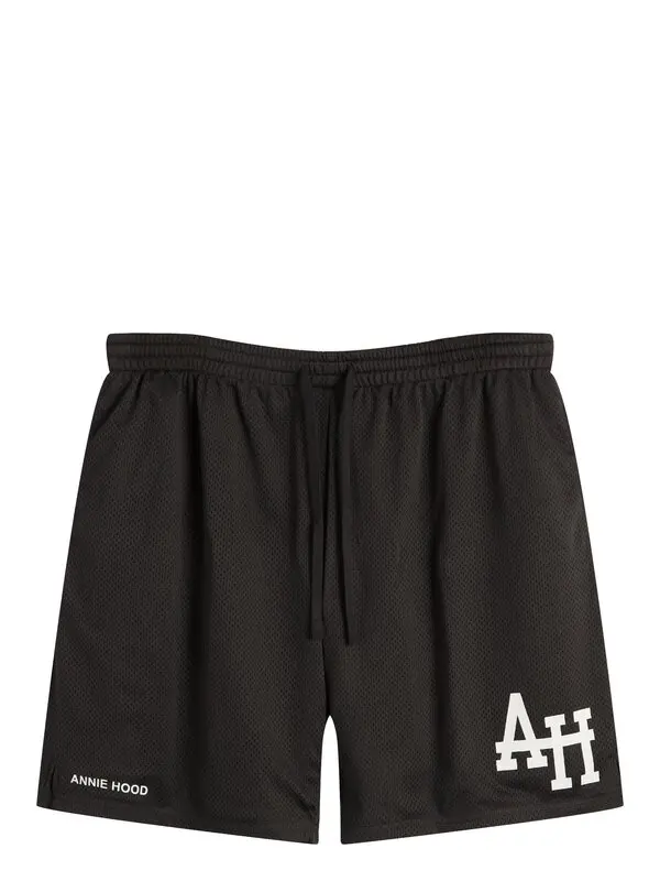 ANNIE HOOD Mesh Shorts - Black