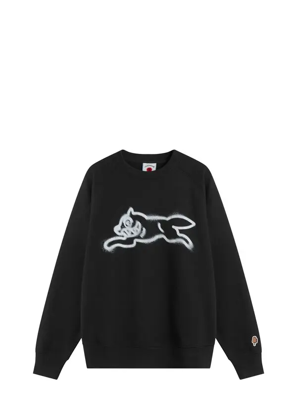 ICECREAM Spray Paint Running Dog Sweatshirt - Black