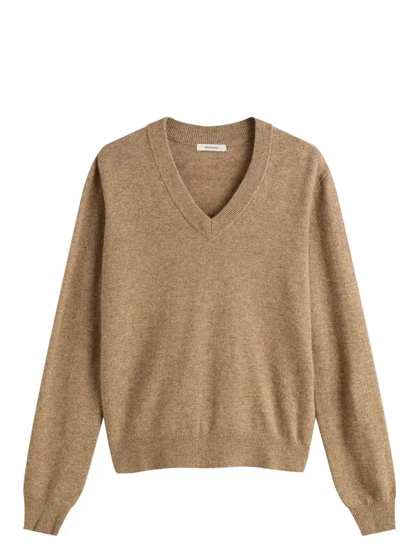 ENTIRE STUDIOS Knitted V-neck Jumper - Camel