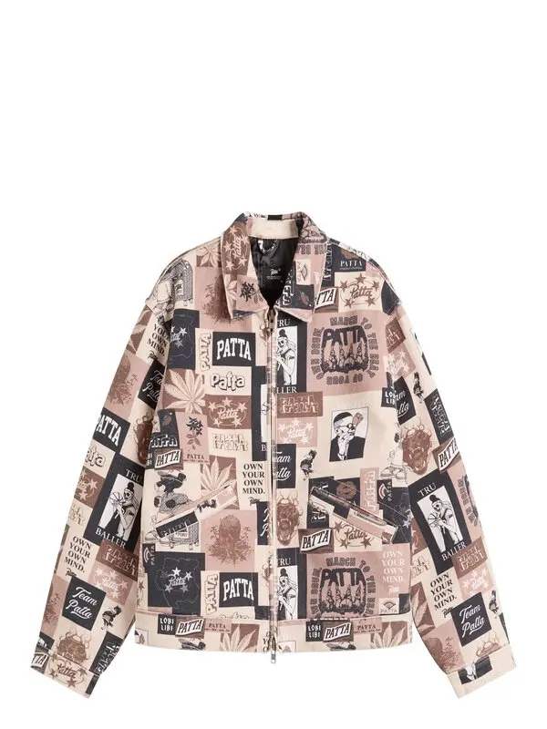 PATTA Collage Insulated Canvas Shirt Jacket - Beige