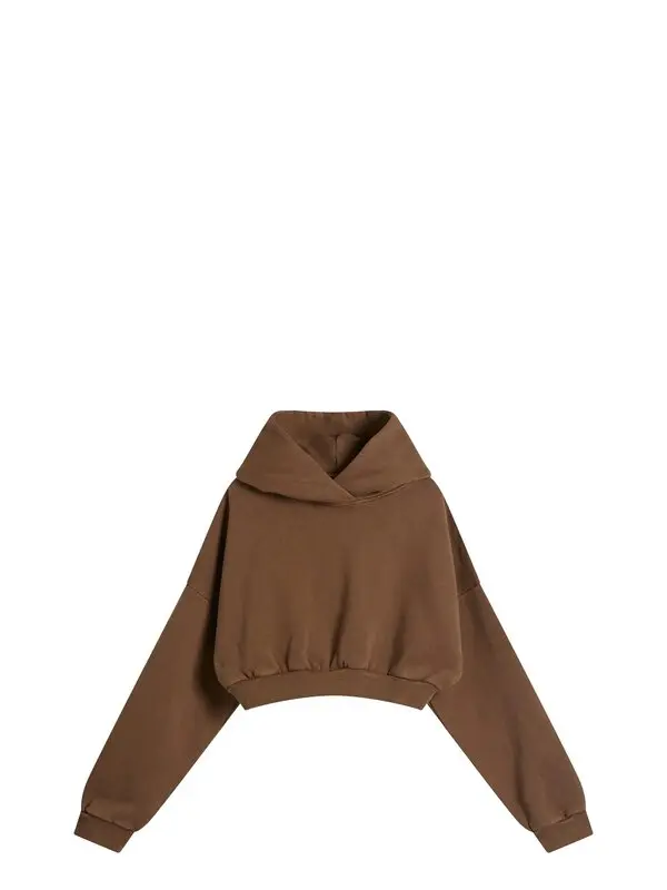 ENTIRE STUDIOS Cropped Heavy Hoodie - Brunette