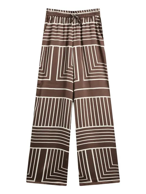 4TH & RECKLESS Amira Print Trousers - Chocolate