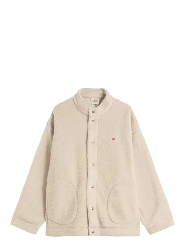 DANTON Stand Collar Fleece Jacket - Beige