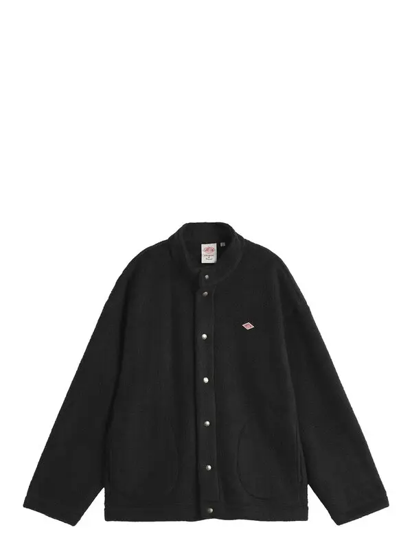 DANTON Stand Collar Fleece Jacket - Black