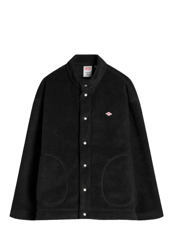 DANTON Stand Collar Fleece Jacket - Black