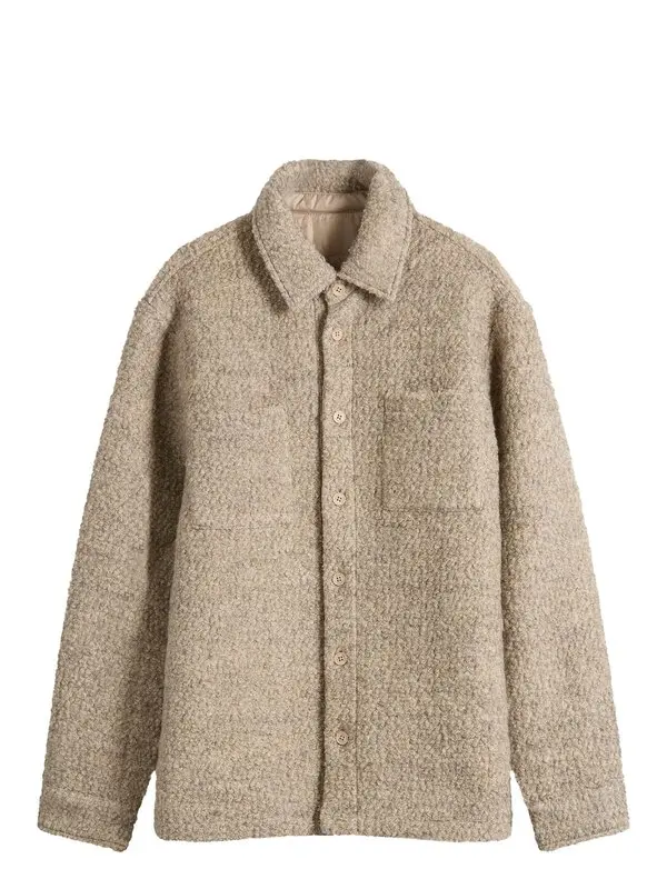 WAX LONDON Mount Reversible Boucle Overshirt - Natural