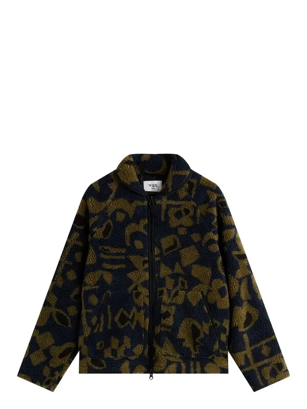 WAX LONDON Tate Shapes Fleece - Navy/khaki