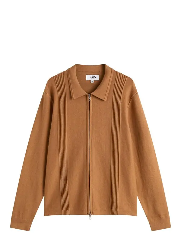 WAX LONDON Lennox Milano Zip Polo - Camel