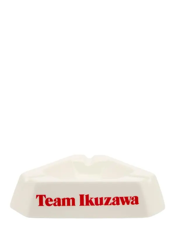 TEAM IKUZAWA Ceramic Ashtray - White/red