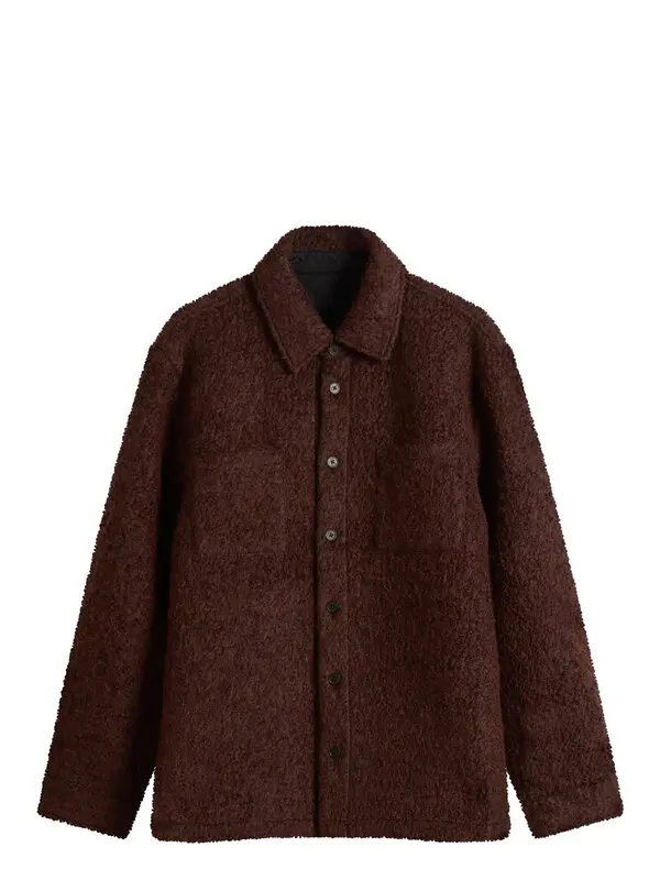 WAX LONDON Mount Reversible Boucle Overshirt - Brown