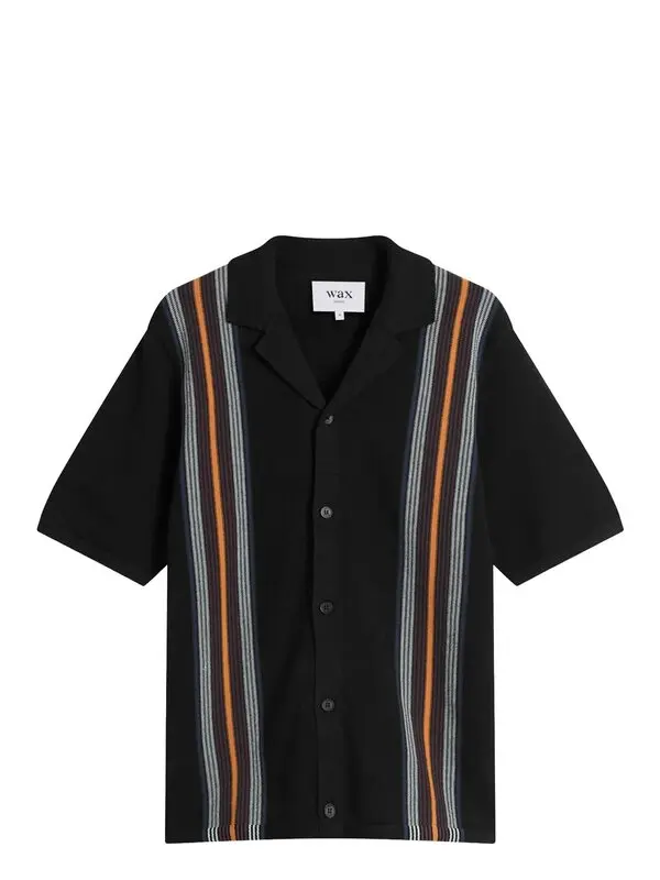 WAX LONDON Ivy Cotton Stripe Vacation Shirt - Black/multi