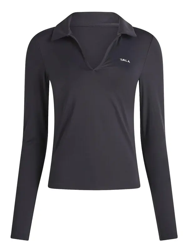 TALA Dayflex Long Sleeve Polo Top - Midnight Navy