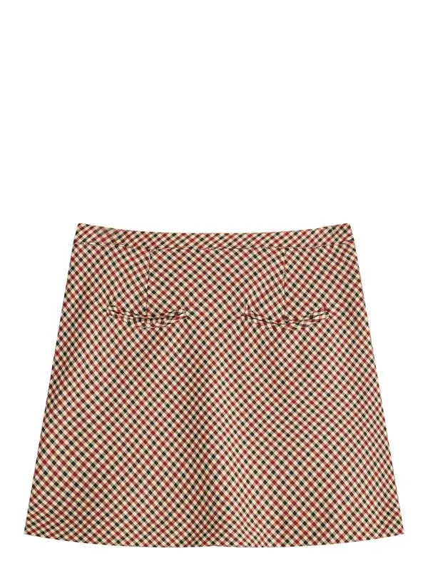 HOUSE OF SUNNY Marie Mini Skirt - Wine Multi