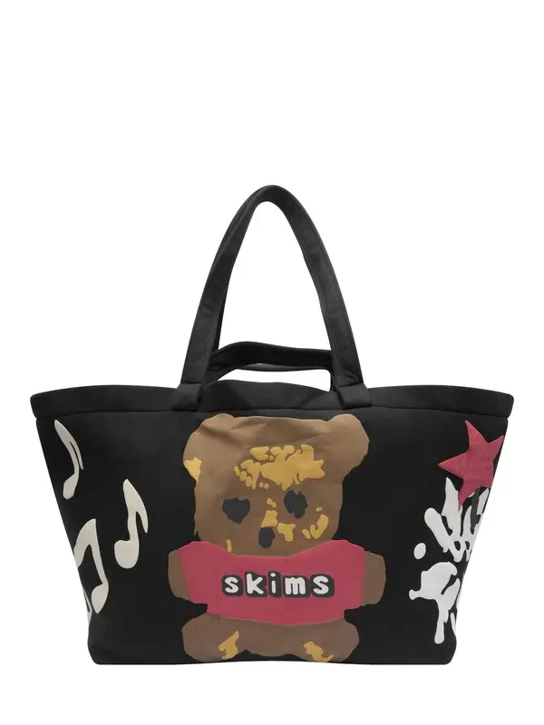 SKIMS X Cpfm Fleece Carryall Tote - Onyx Teddy Bear Print