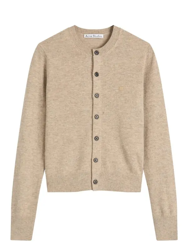 Acne Studios Keny Yak Core Cardigan - Greige Melange